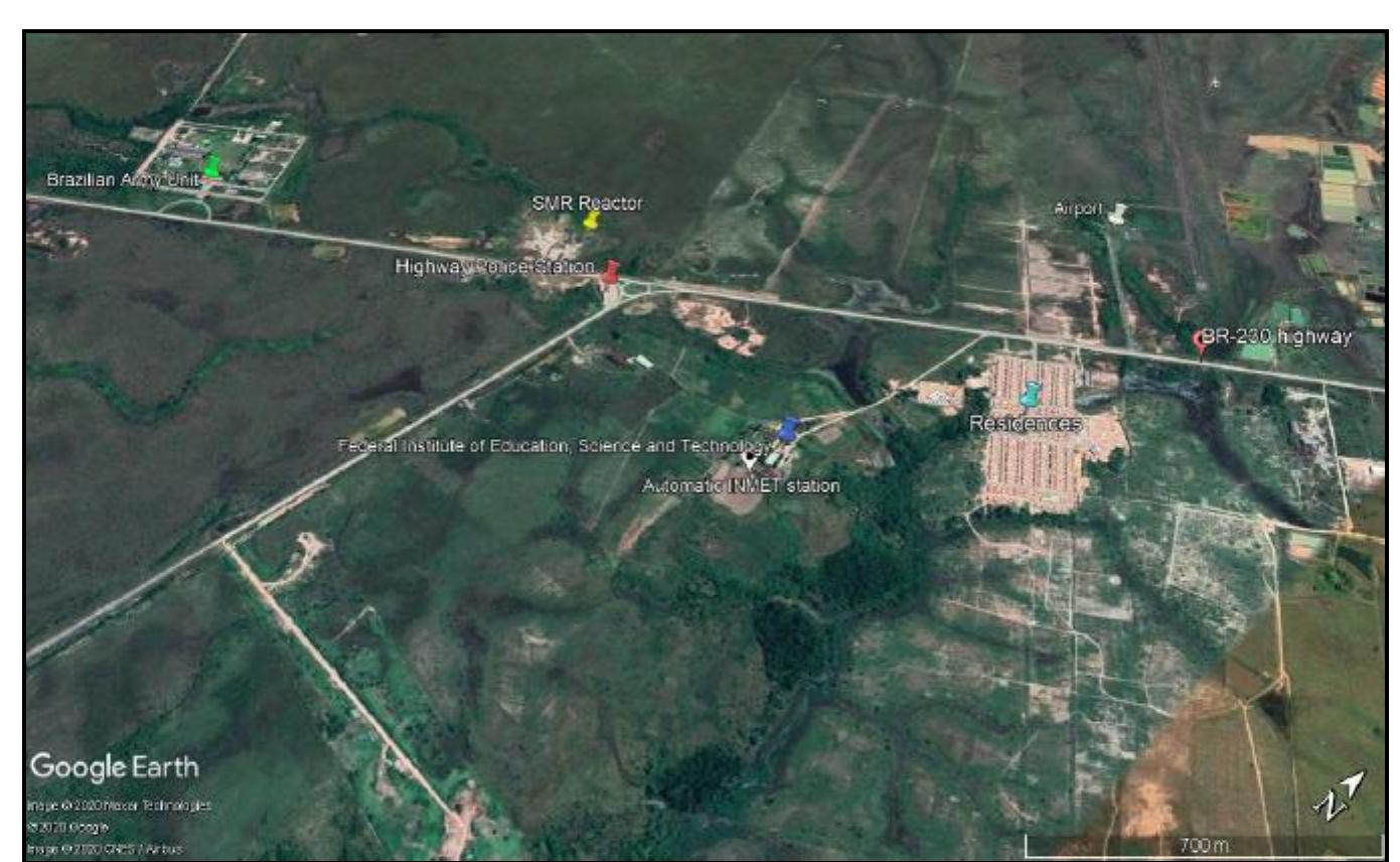 Visualization of the smr installation location, showing