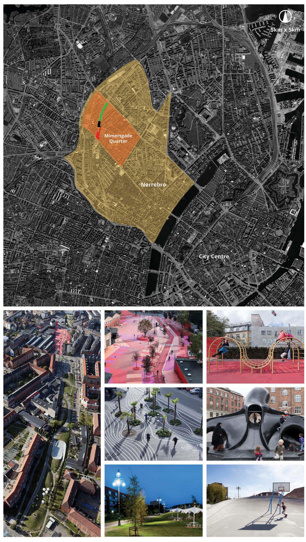 Location map (google earth 2017) and images of superkilen: