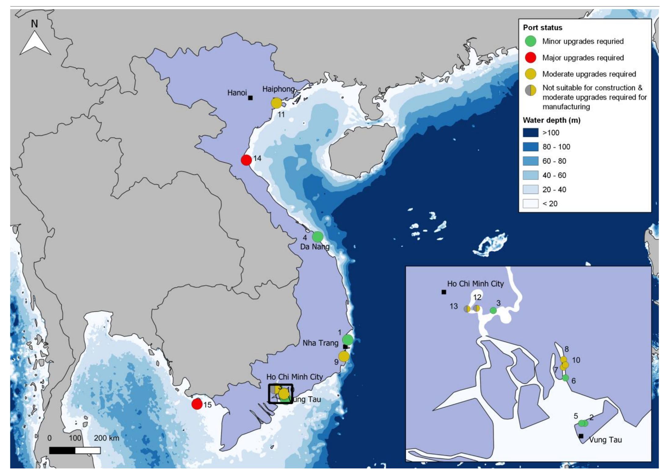 Offshore wind manufacturing and construction ports in