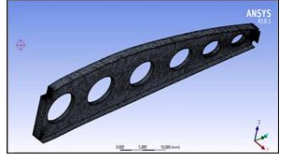 -16: meshing of wing rib with elliptical cut-outs the design