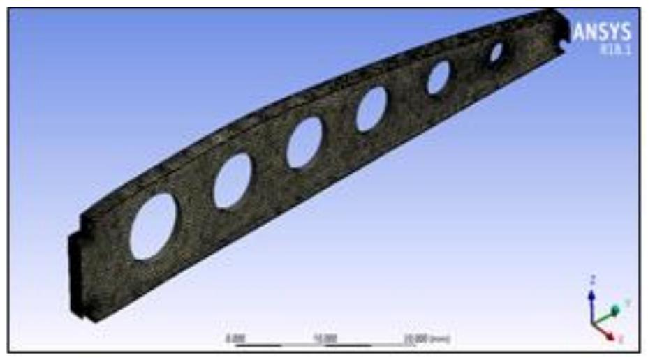 -15: meshing of wing rib with circular cut-outs va