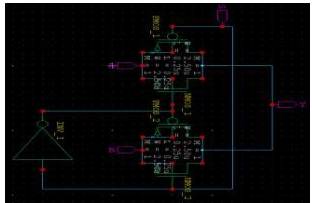 Schematic of 2:1 mux employing transmission gate 2: 1 mux