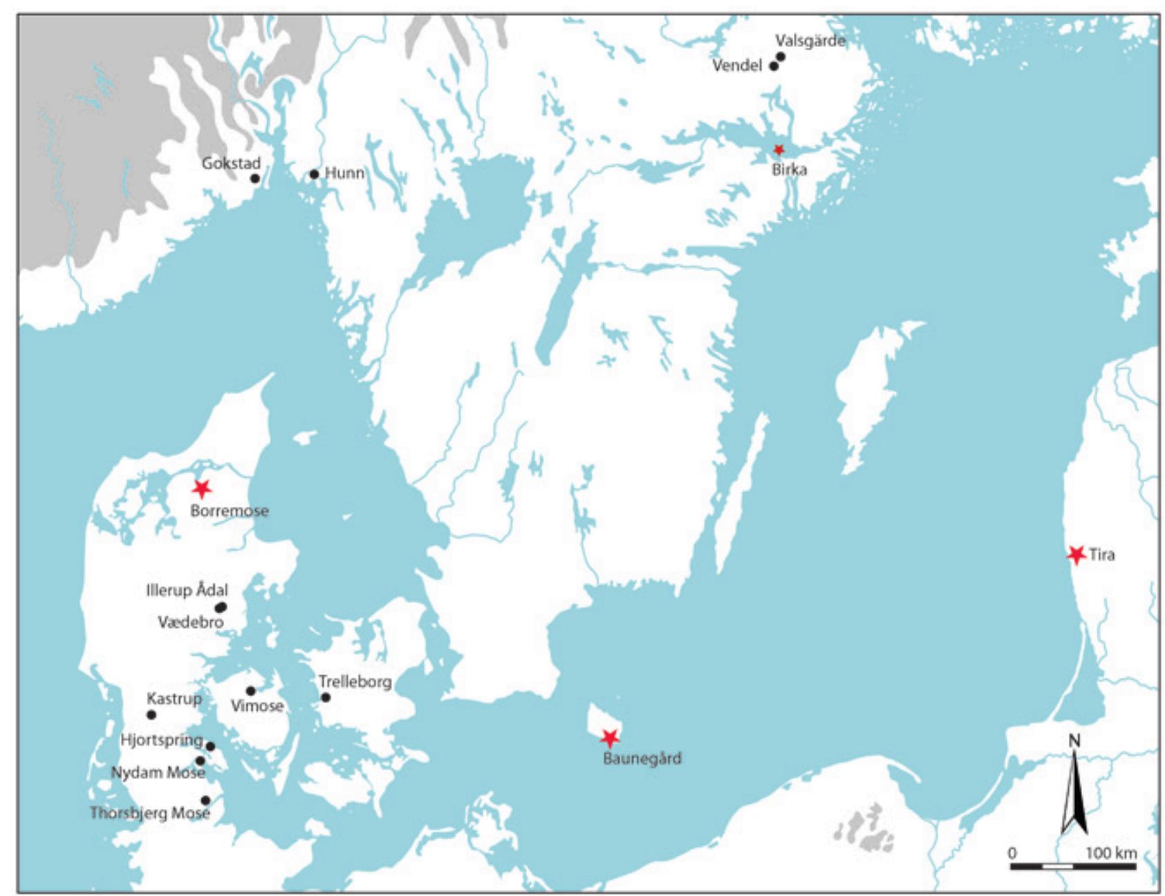 Distribution map of the scandinavian and baltic sites