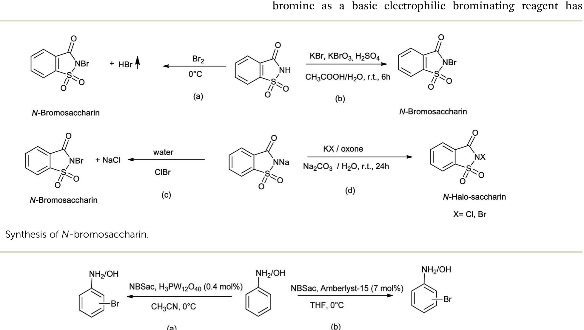 Structure of n-bromosaccharin scheme 27 bromination of