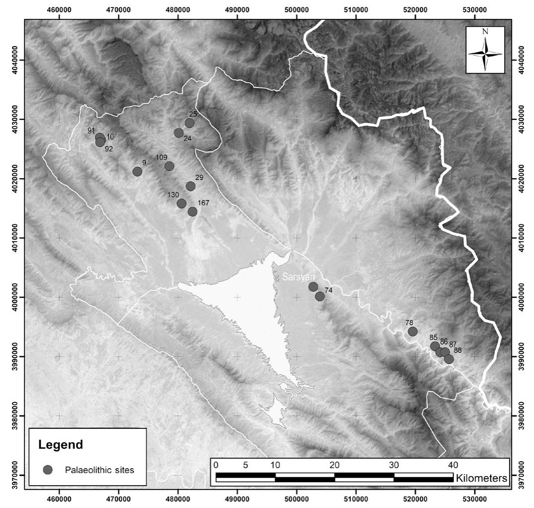 location of palaeolithic sites (map j. giraud).