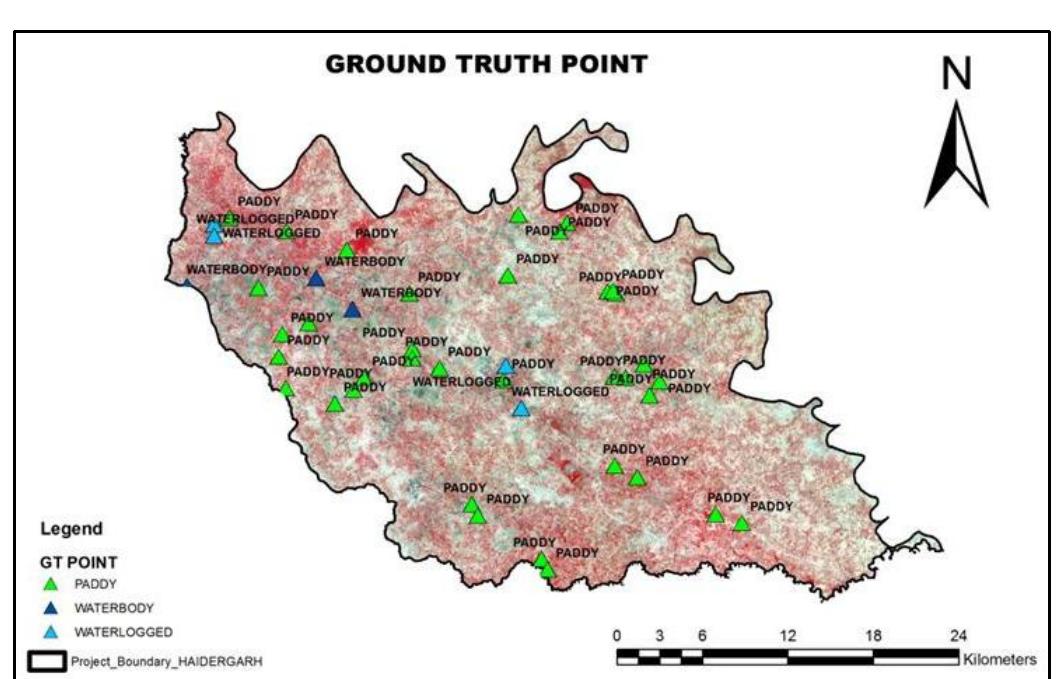 -5: map of paddy crop (2018) of 23 dowr haidergarh canal