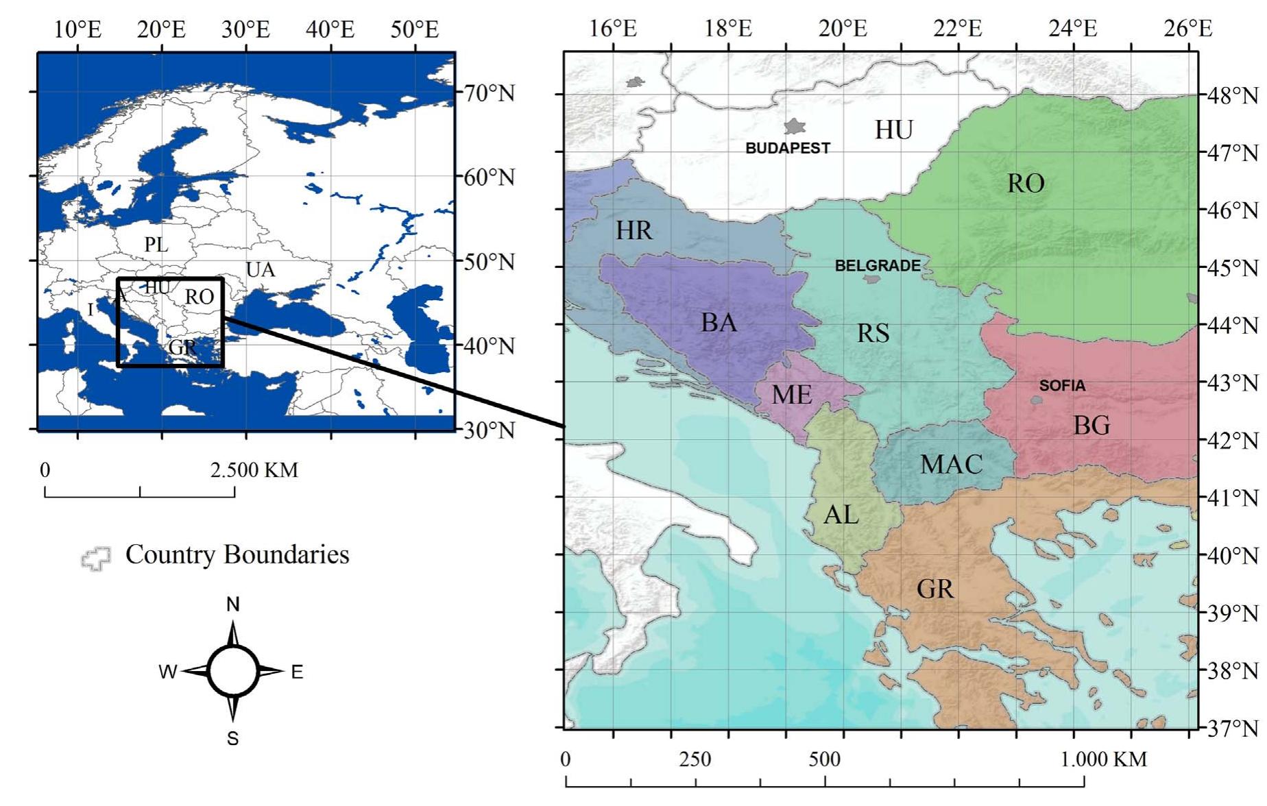 Map of the balkan peninsula.