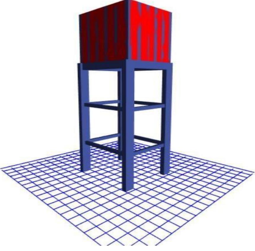 3d model of elevated rectangular tank the methodology