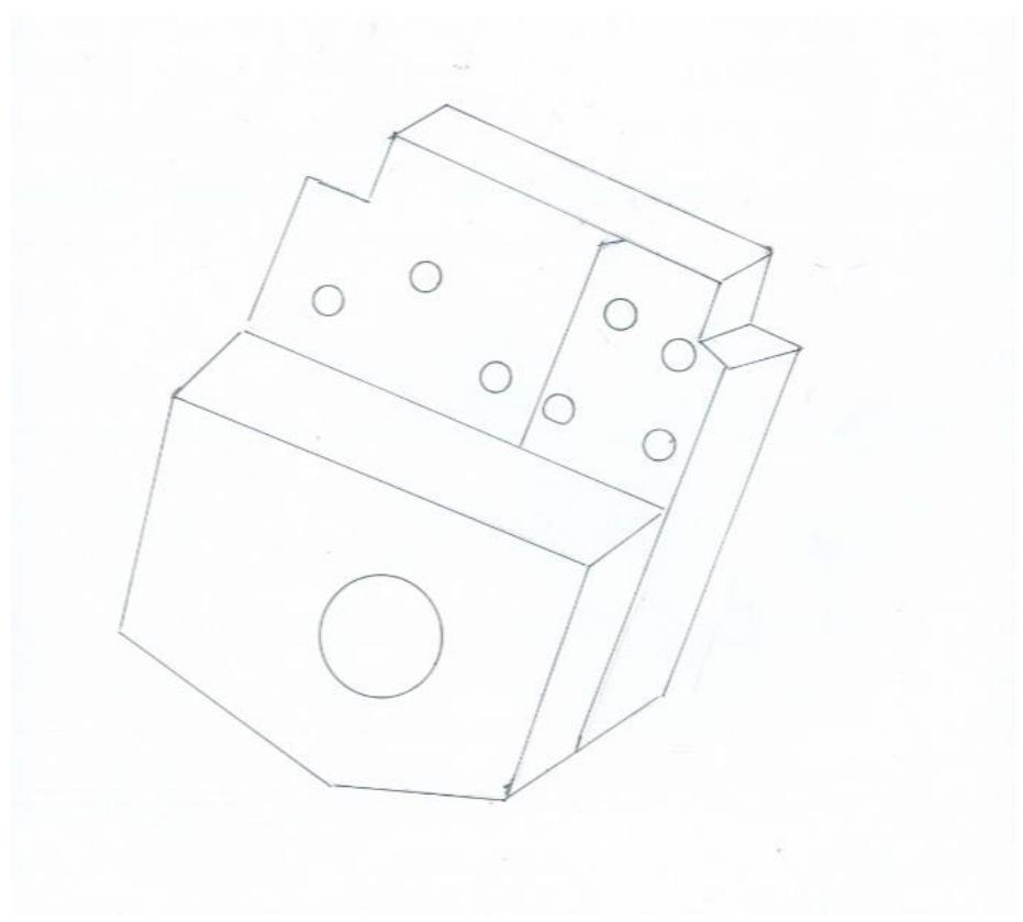 Line drawing of the keel joint with the carved seven dots of