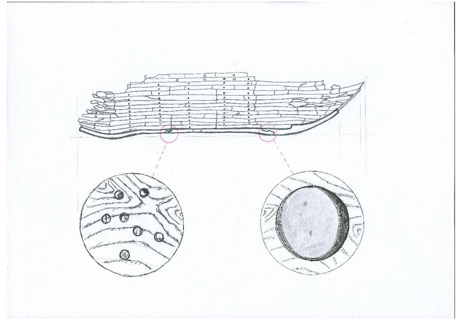 Line drawing of the carved seven-dots image in the sinan