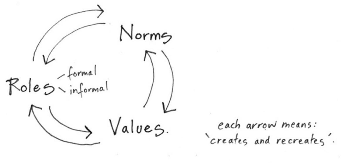 34 model of norms, roles & values (adapted from checkland