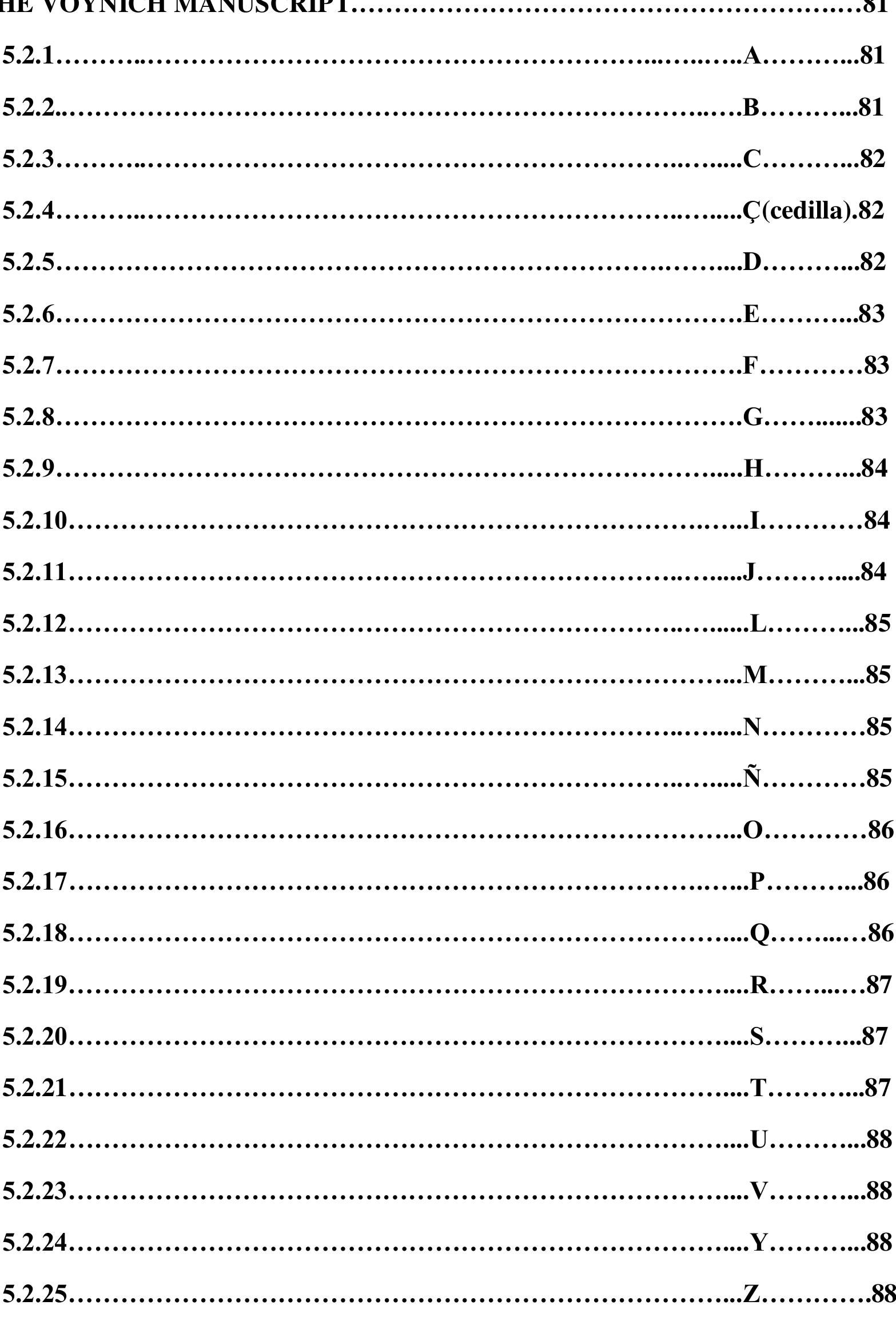 Table 1 - DECIPHERING THE WHOLE TEXT OF THE VOYNICH