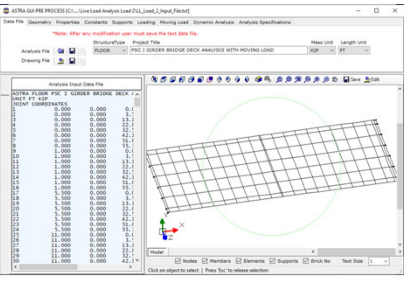 Figure 42 - Grillage Model Analysis of Bridge Deck-Girder