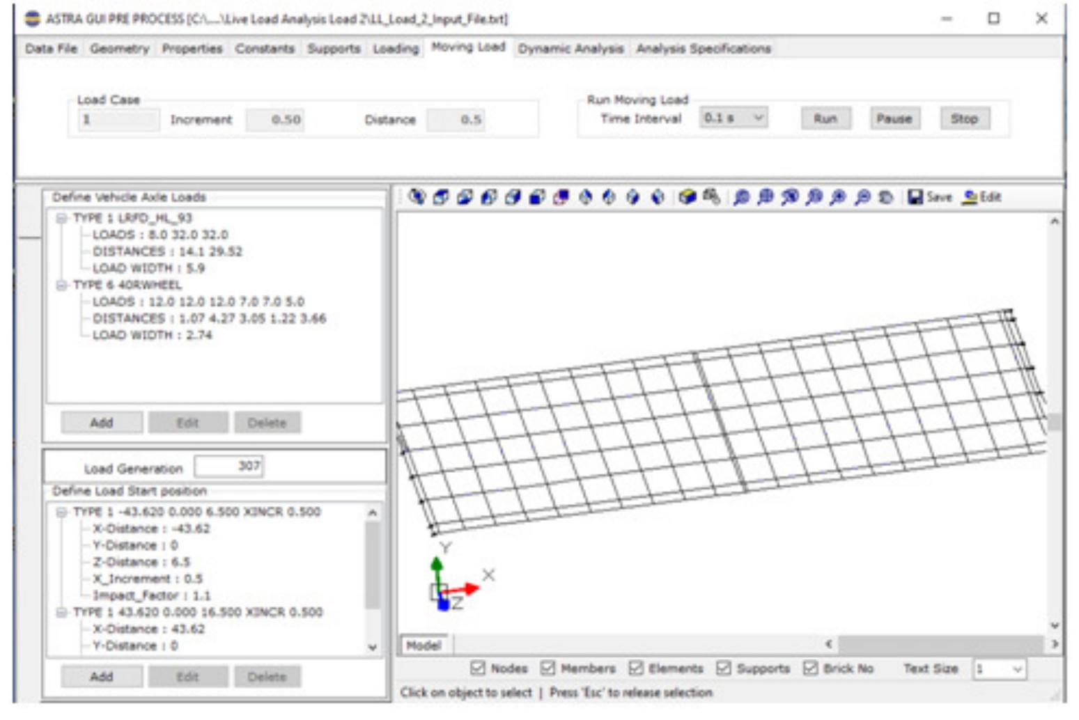 Figure 48 - Grillage Model Analysis of Bridge Deck-Girder