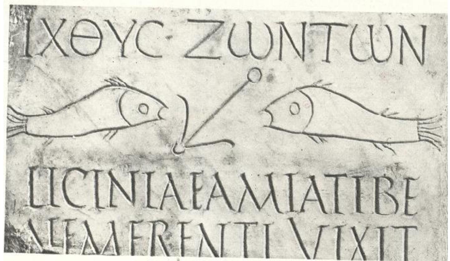 The fish of christ and the anchor of faith, on an early