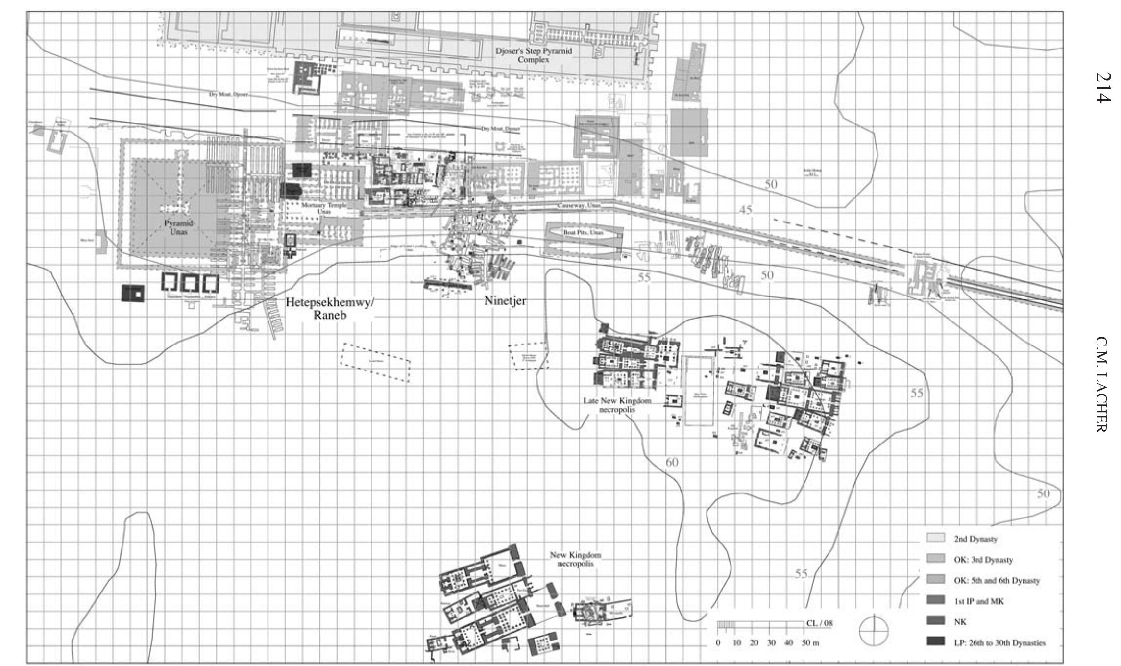 Preliminary map of the area around the causeway of unas at
