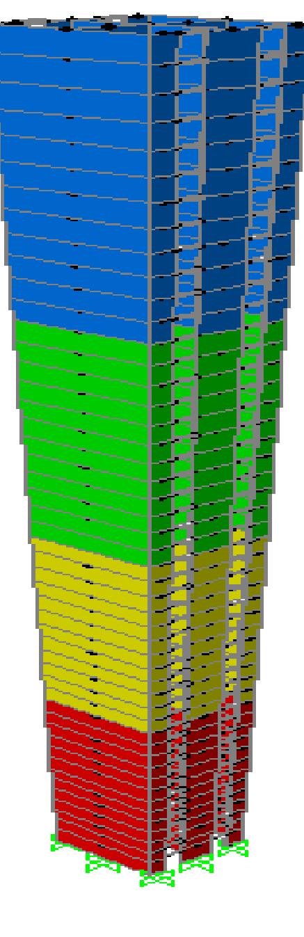 3d model of the shear wall concrete core