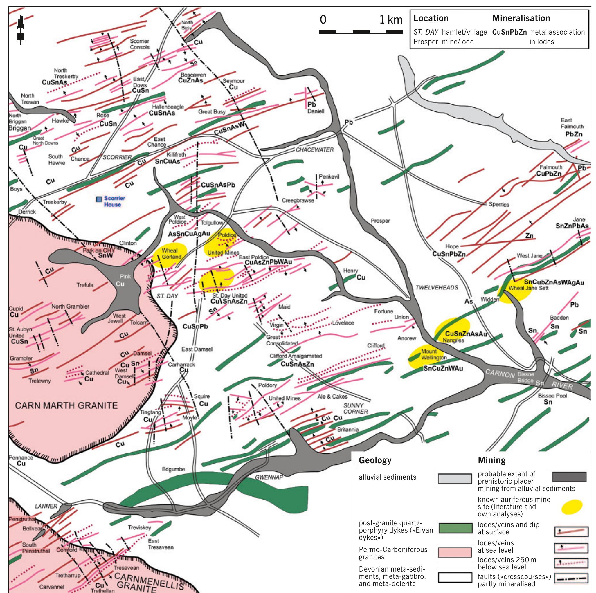 G simplified geological map of the carnon river mining