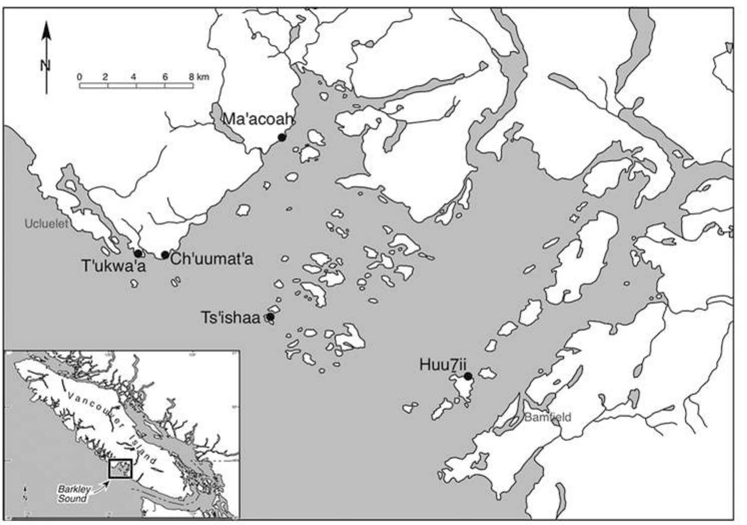 Urre 1. map of barkley sound showing the locations of the