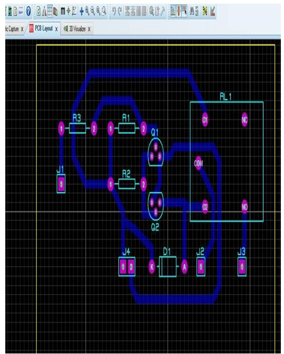 Pcb layout of relay circuit