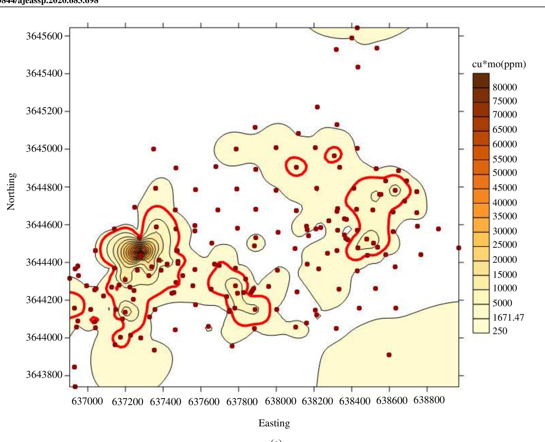 The anomaly map of composite halo of copper and molybdenum