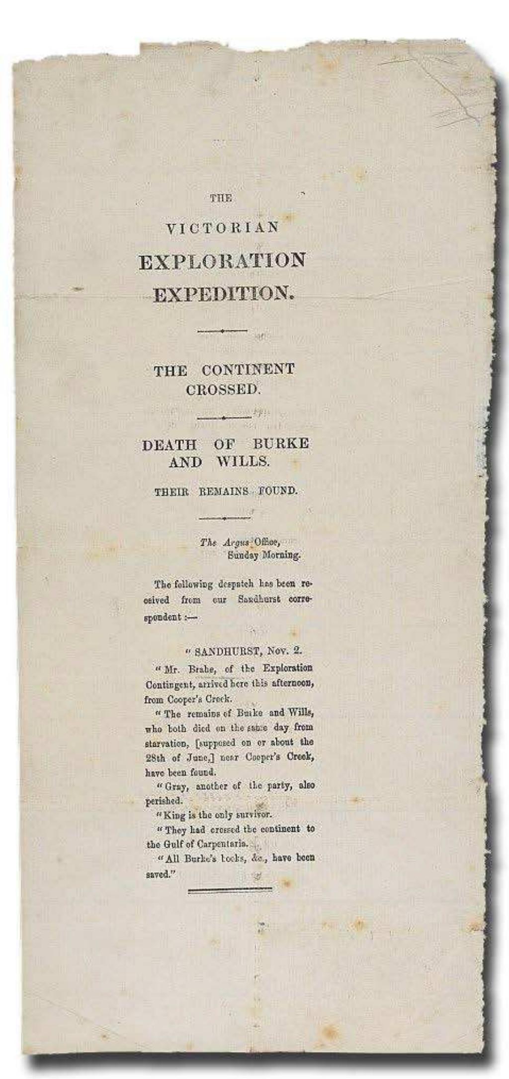 Argus, ‘press sheet from the argus office announcing the