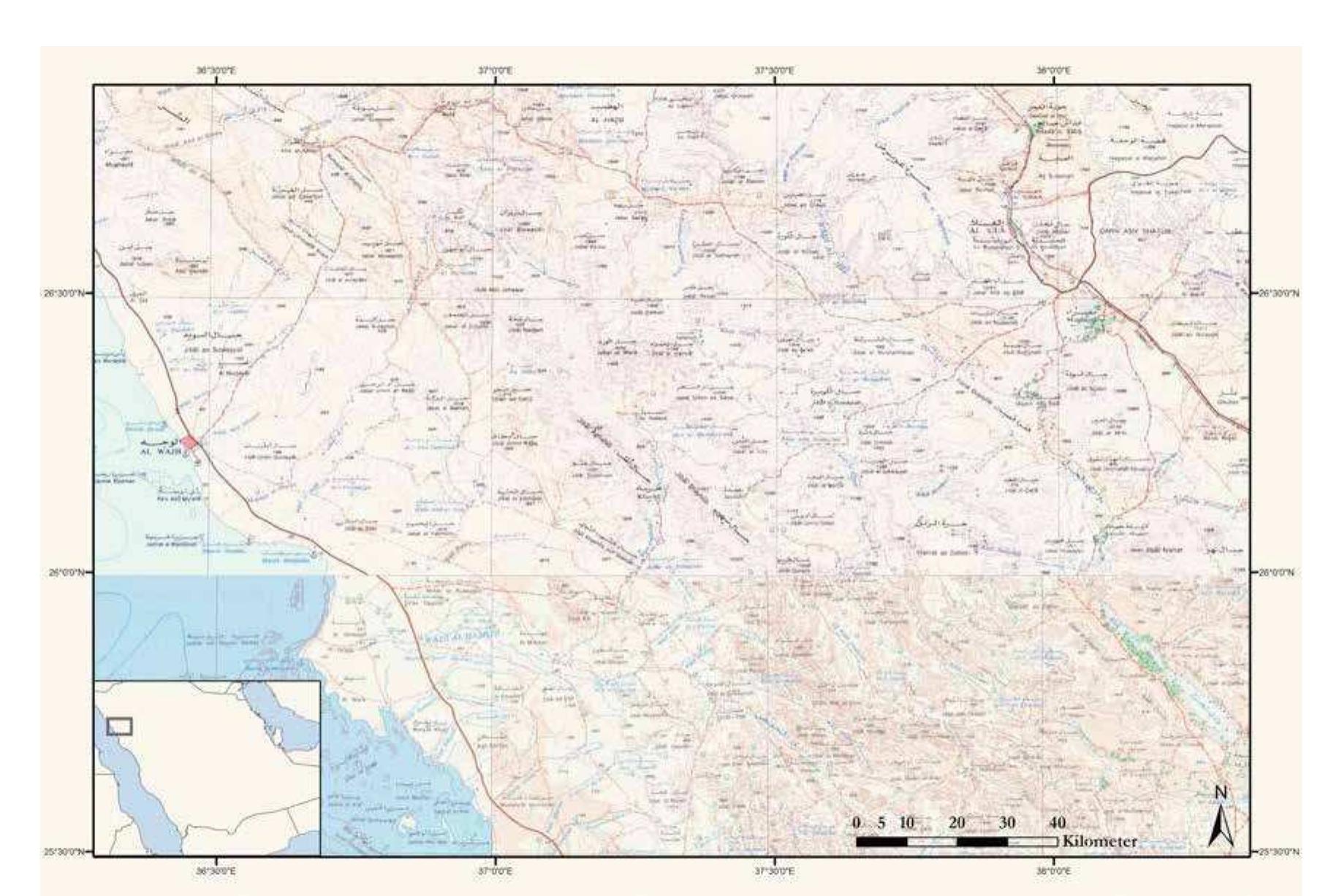A. map of the al-wajh — al-‘ula survey project area.