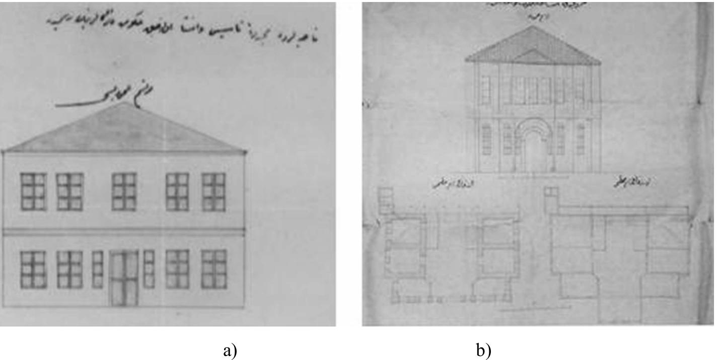 Local government buildings in 19" century kosovo, a) sketch