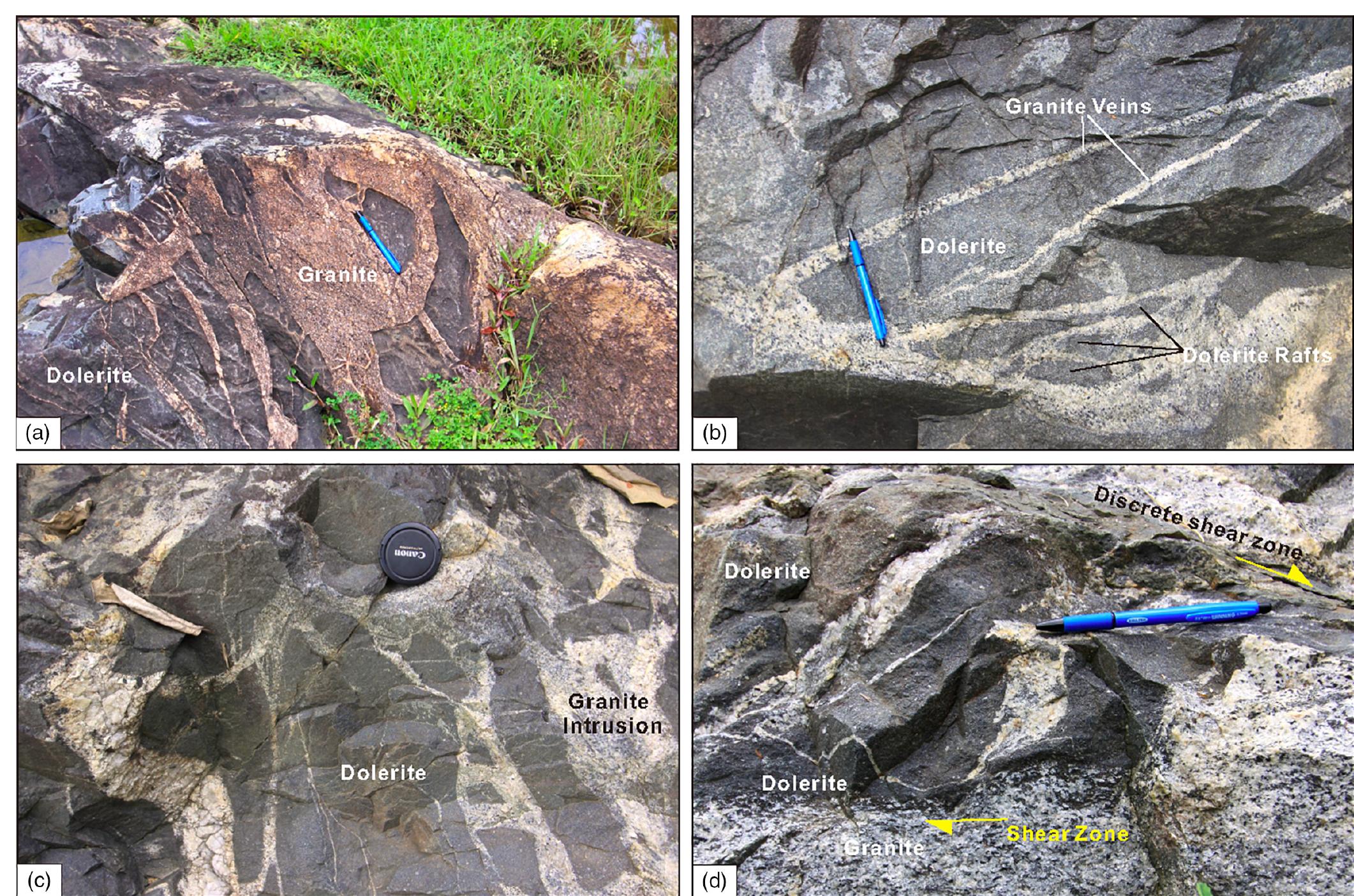 ‘ig 6. outcrop images of the primary intrusive relationships