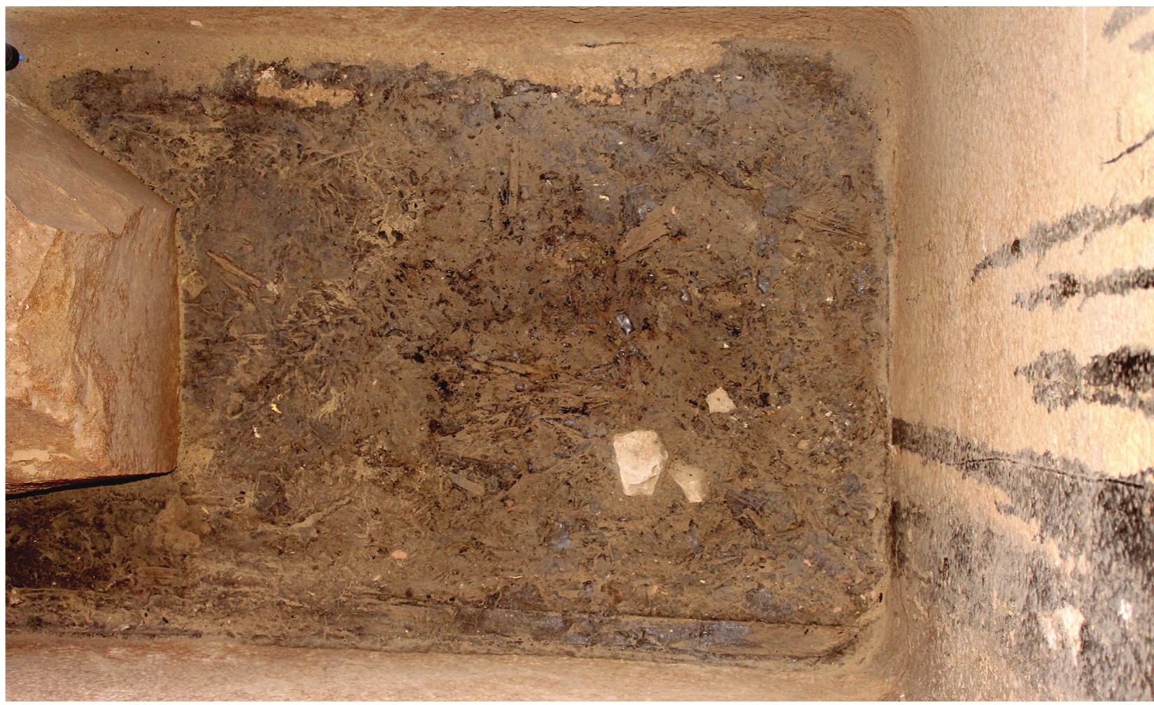The floor of tomb si1o’s sarcophagus recess showing the