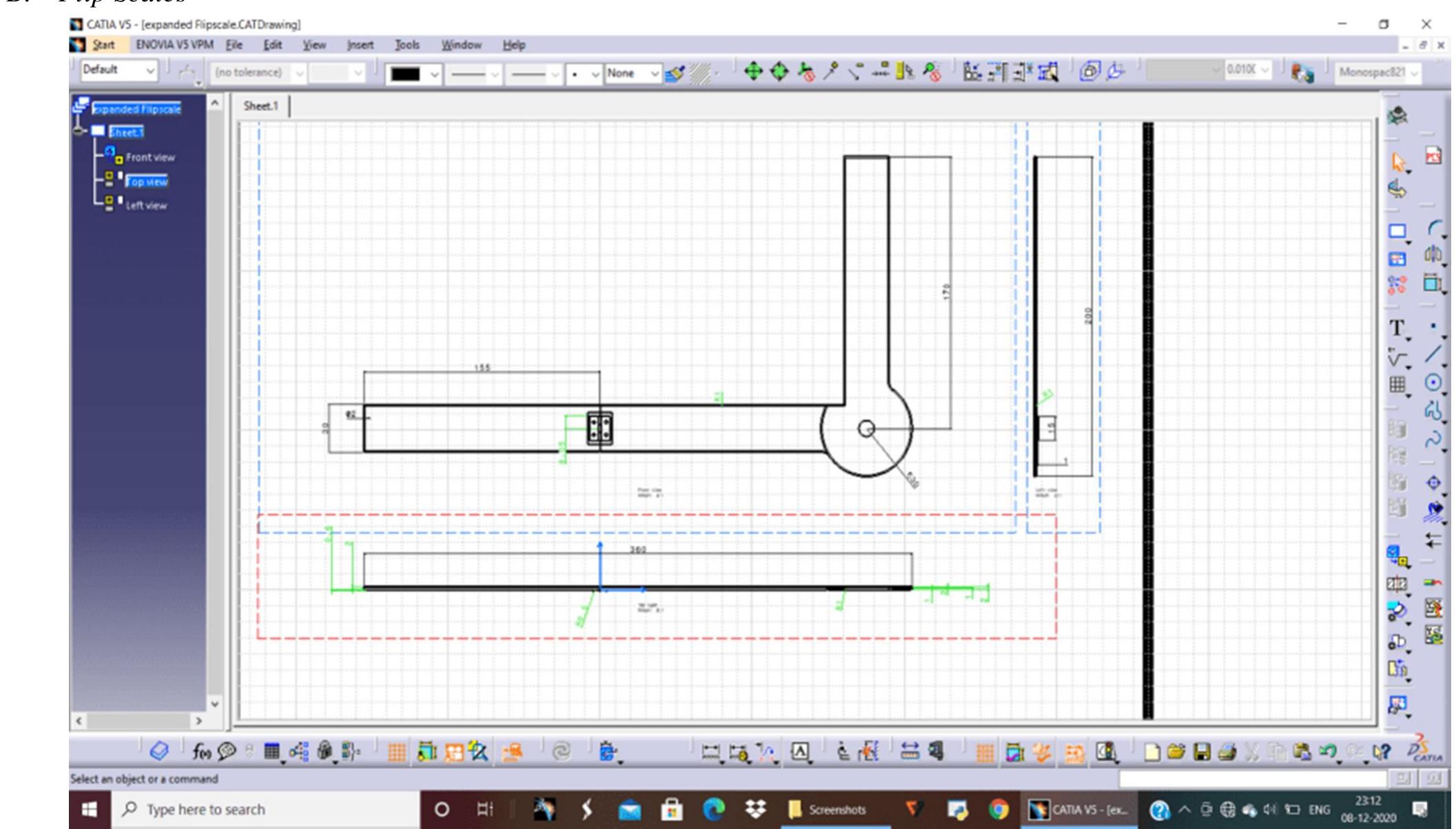 No.3.1.2. design outline diagram of both flip scale unit and