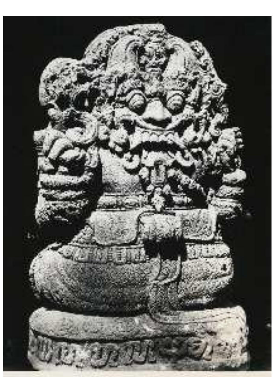 The back view of the sculpture of ganesha of bara showing