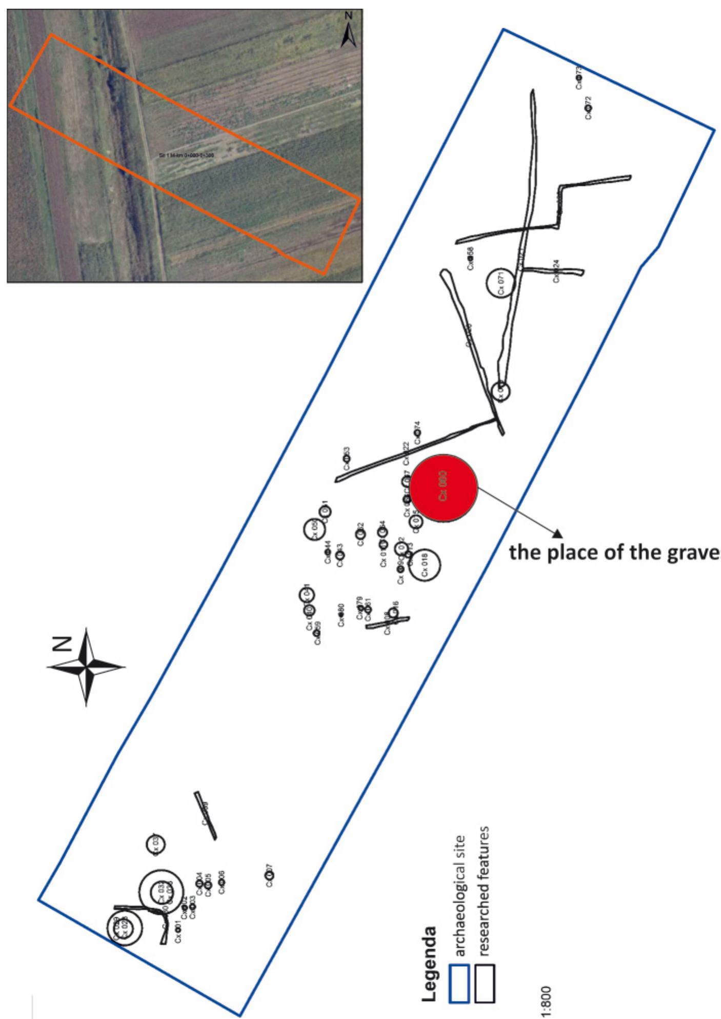 Nadlac-1m. general map of the archaeological excavations and
