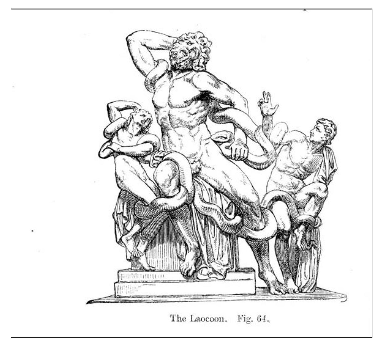 Illustration of the laoco6n sculptural group, from nancy