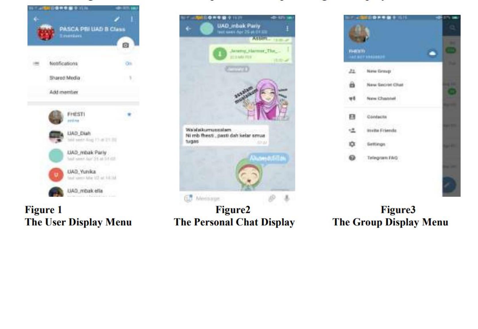 S below are the sample of the simple telegram displays: