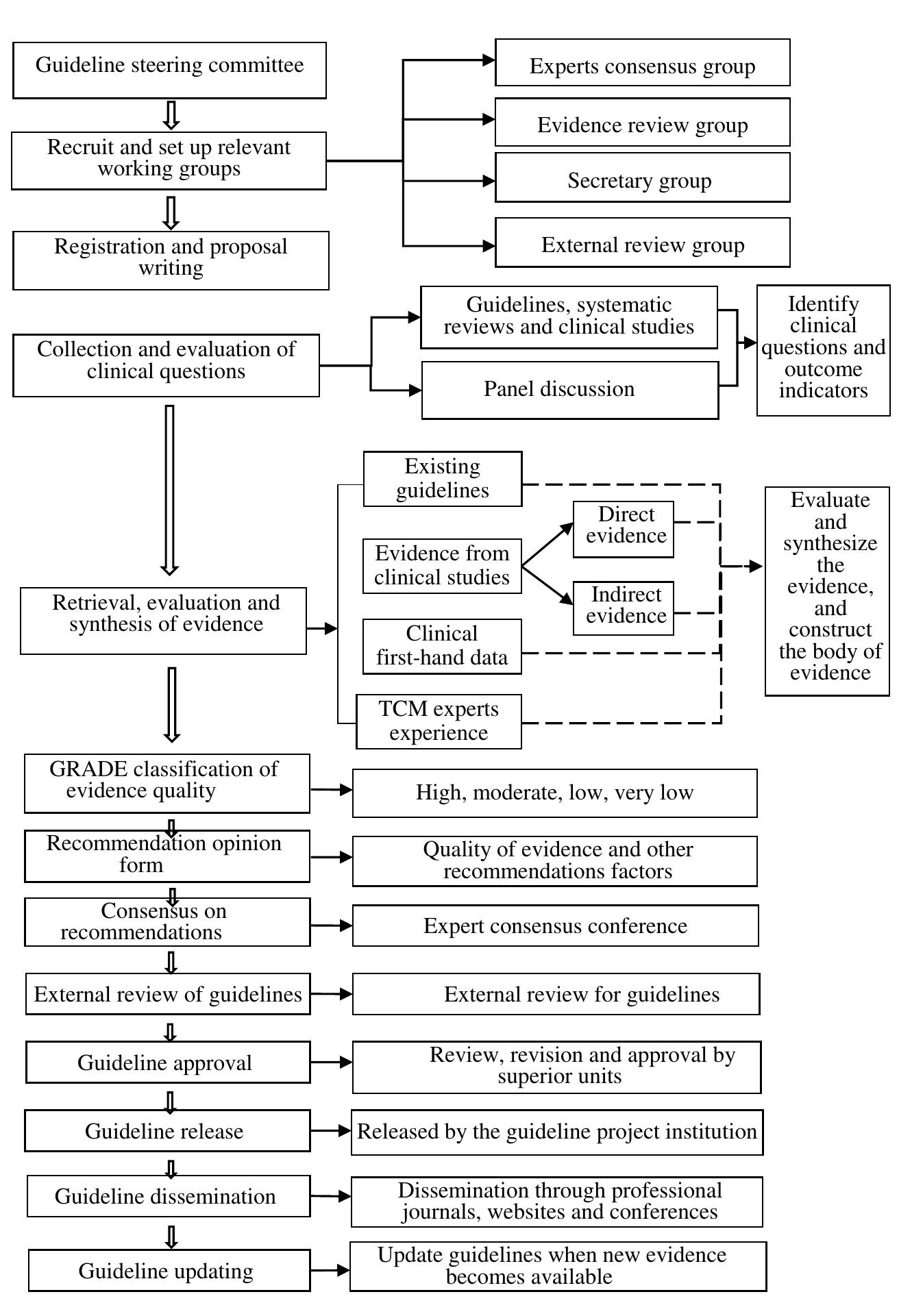 Flow chart showing guideline development.