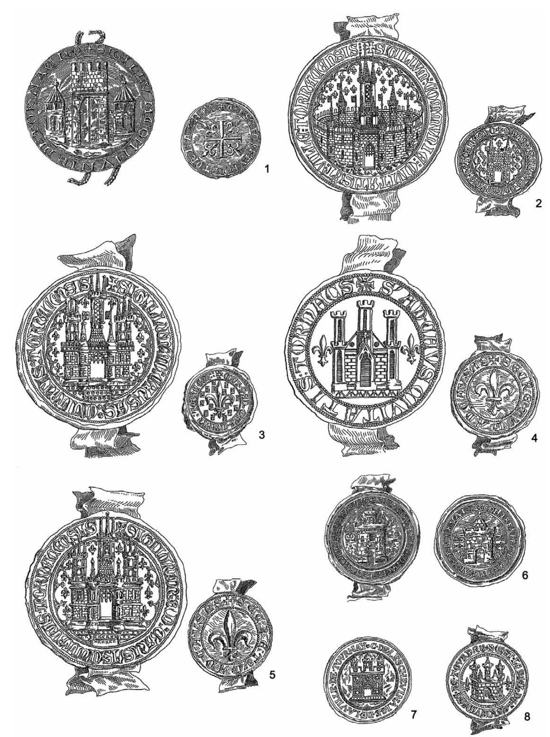 Seals of tournai, 13-17" c.; after a. hocquet (1908),