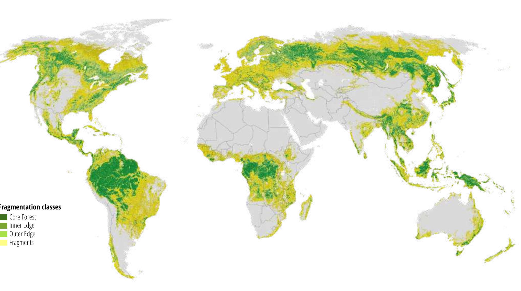Map a.5 shows the fragmentation map using the classes