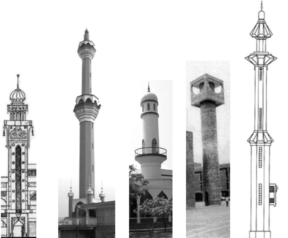 Some examples of minarets of dhaka city (last prevailing in