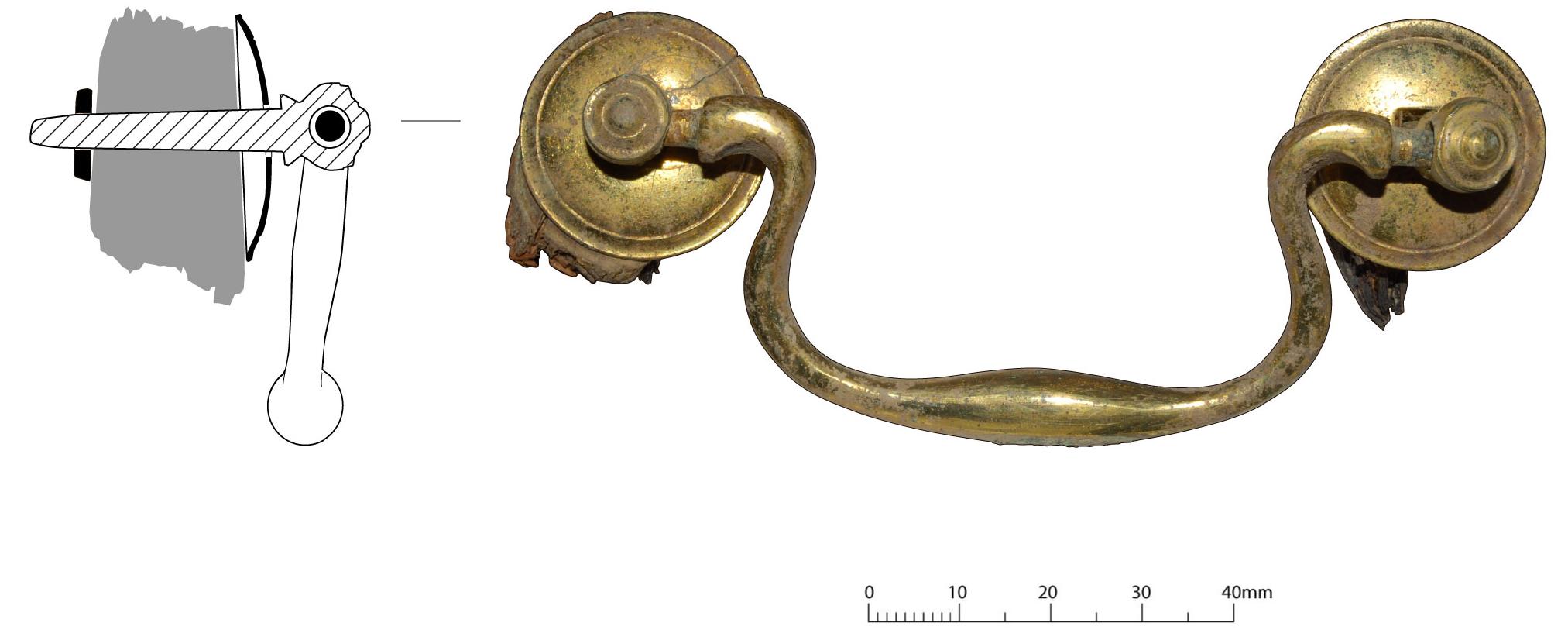 Plate 9. coffin-grip (find 1) from grave 7 (scale 1/1). the