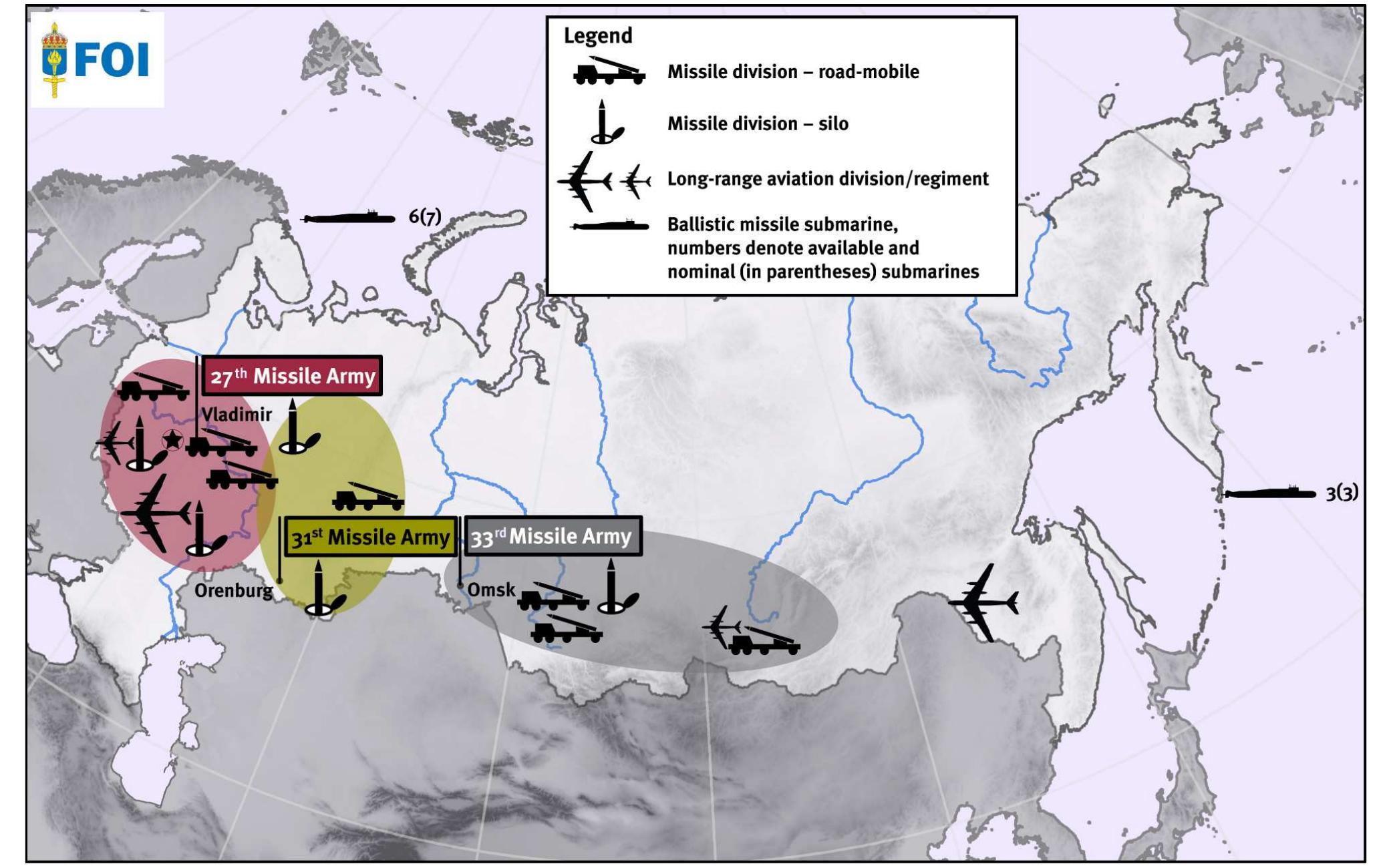 Map 2.1 strategic nuclear forces in 2019
