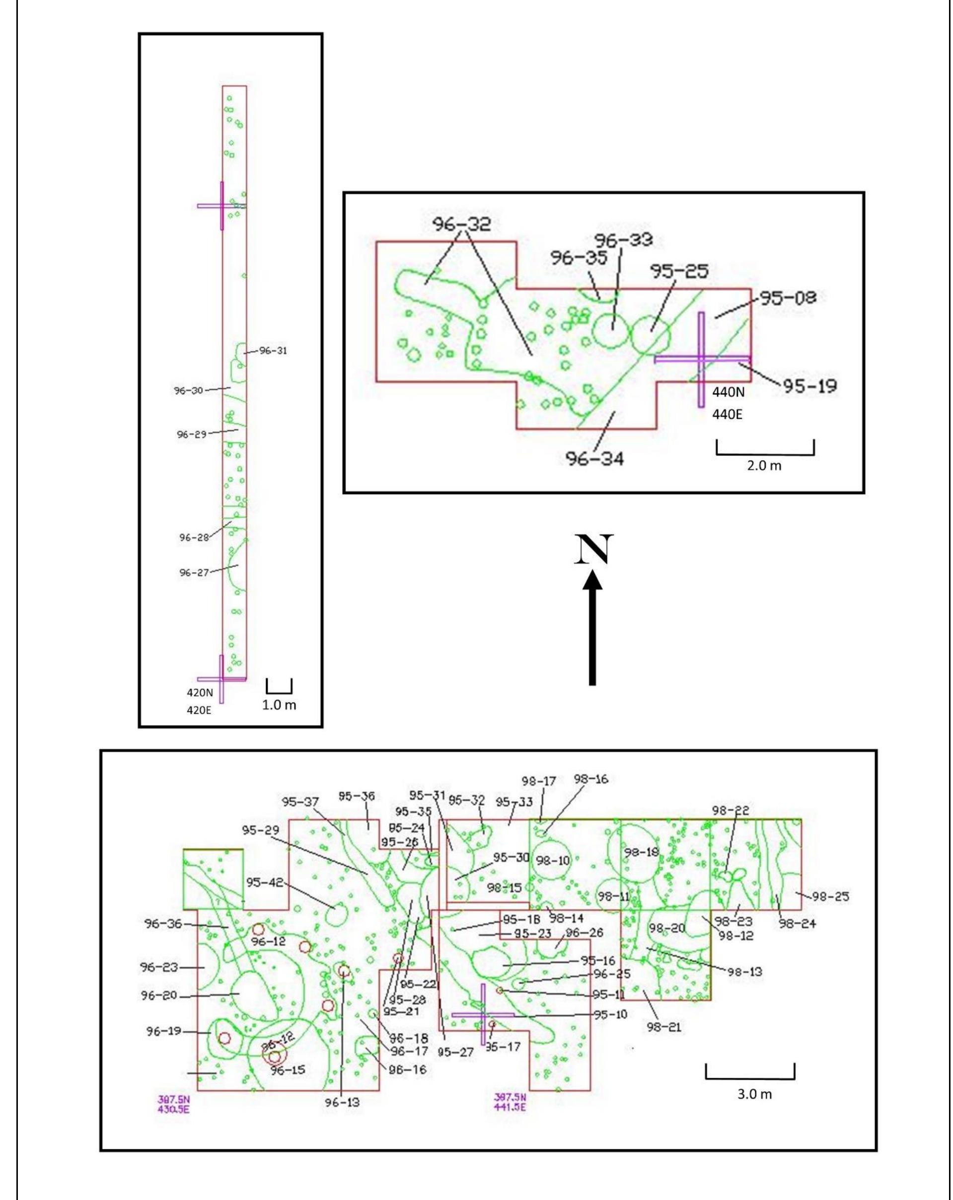 Block and trench excavation plans in area a (see figure 3