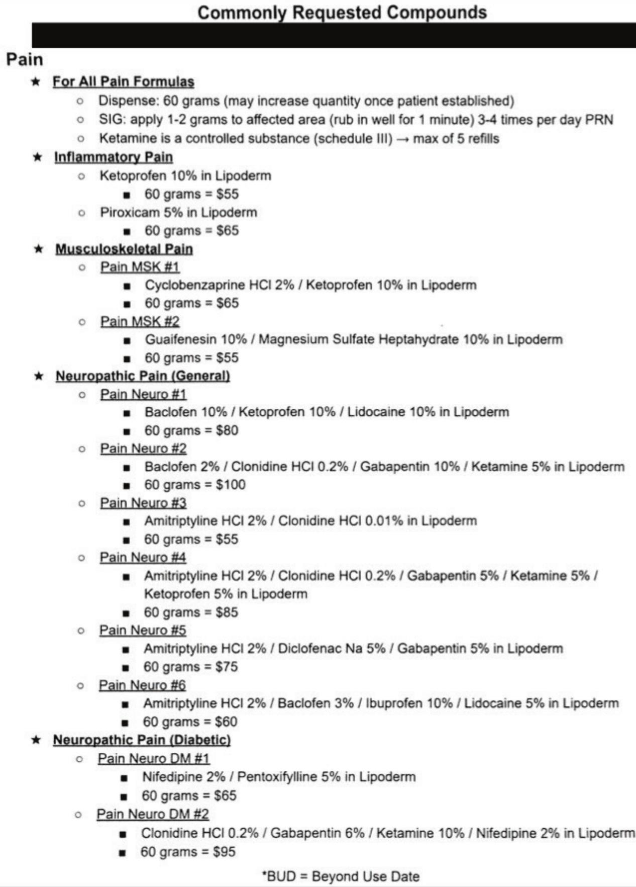 -1 sample prescription form distributed by a local pharmacy