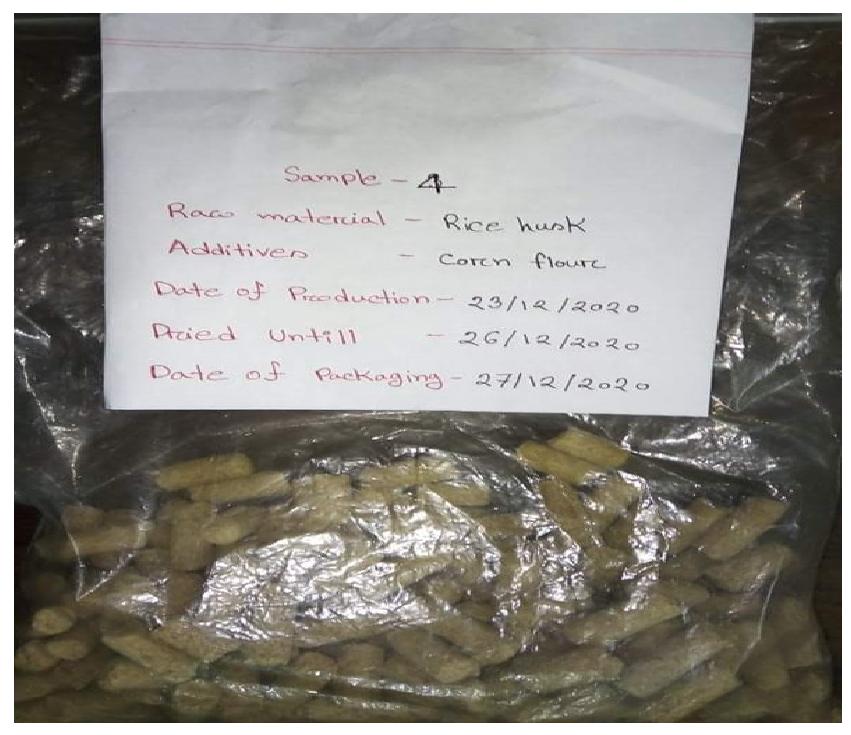 27: packaging of the pellets from sample 4 figure 3.26: