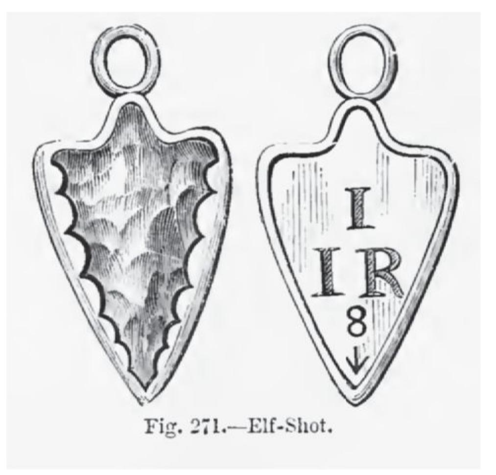 “elf-shot” mounted in a silver charm and worn by a scottish