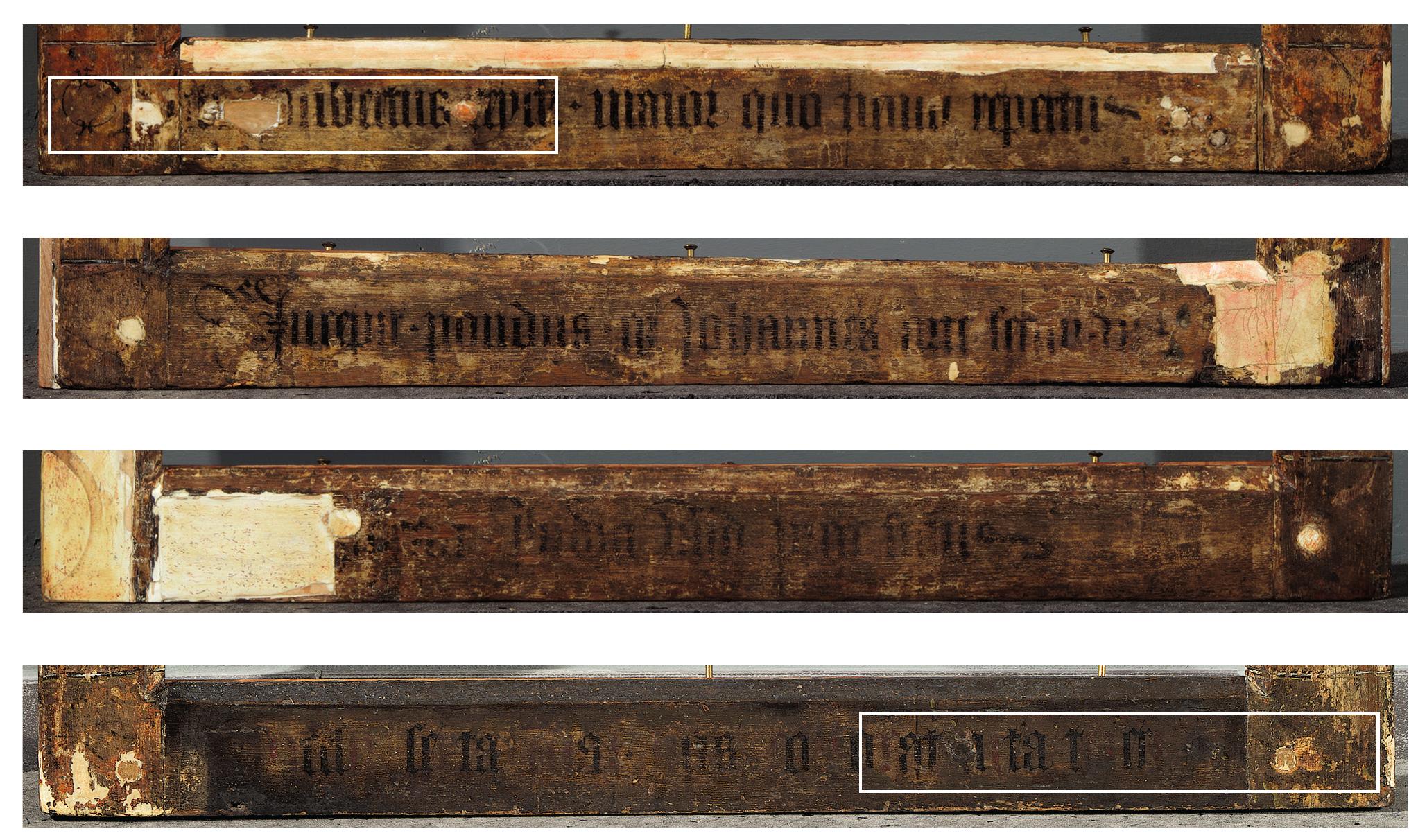 4. diagram showing the sections of the inscriptions on the