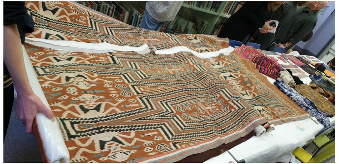 Kat and other southeast asian textiles on display in the
