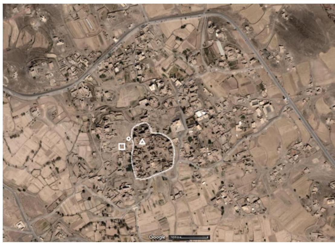 -3: satellite map of the settlement (google maps, adapted):