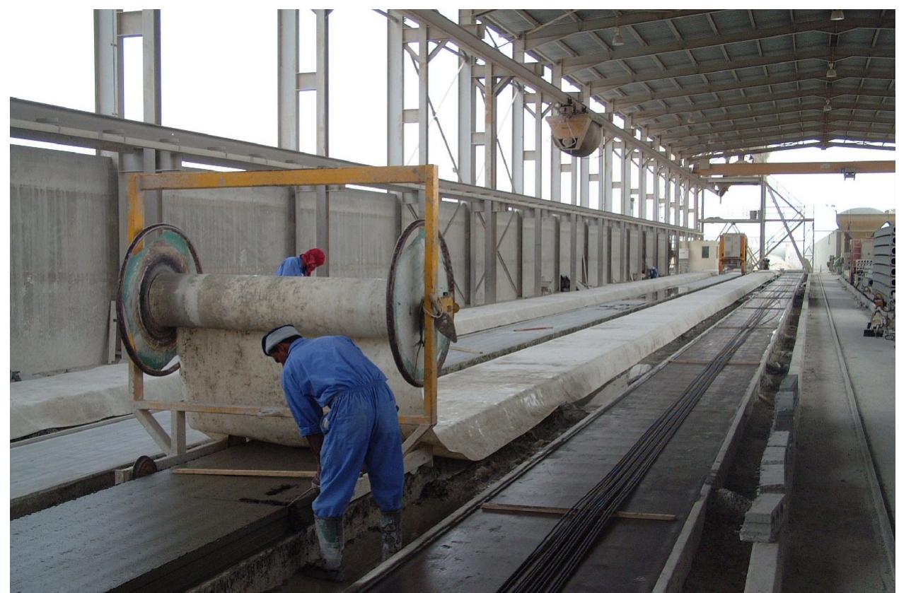 10. curing stage of precast prestressed hollow core slabs