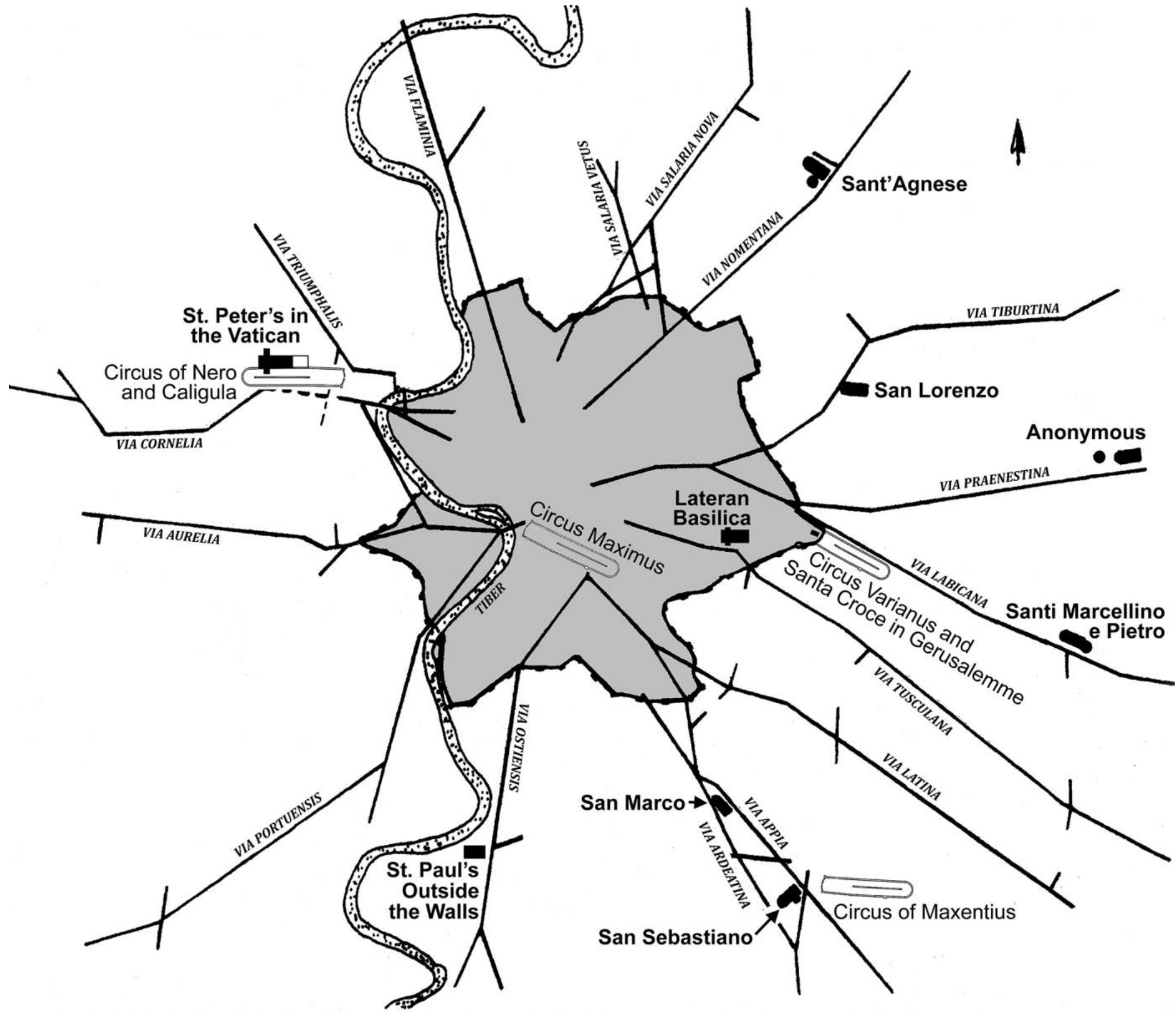 Plan of rome and its suburbia in the fourth century ce,